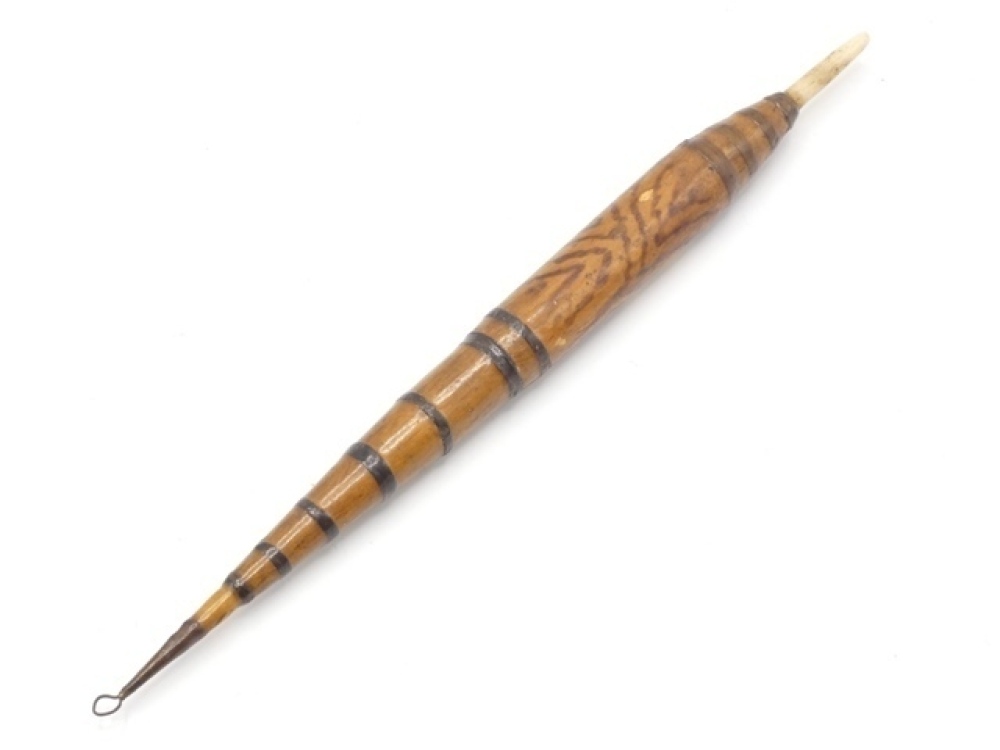 A very rare 19th Century bone tipped reed float, tapered body with ...