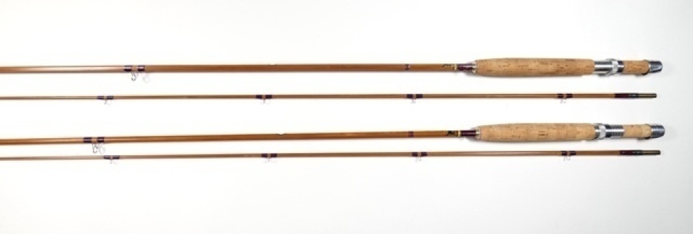 A Sharpe's Eighty Eight 2 piece cane trout fly rod, 8'8 , #5/6, crimson ...