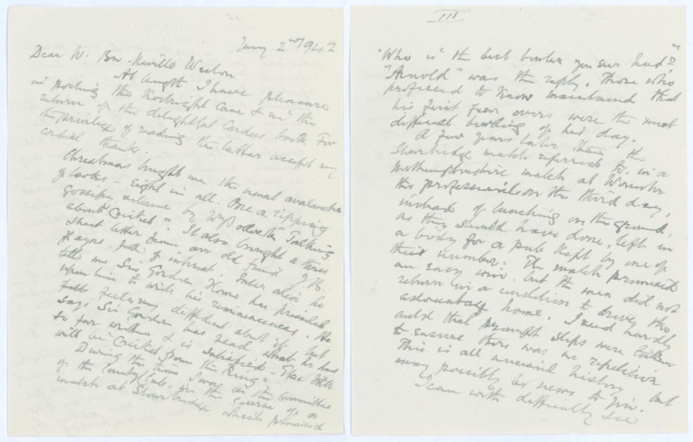 Charles Pratt Green, cricket collector and wine merchant. Three wartime ...