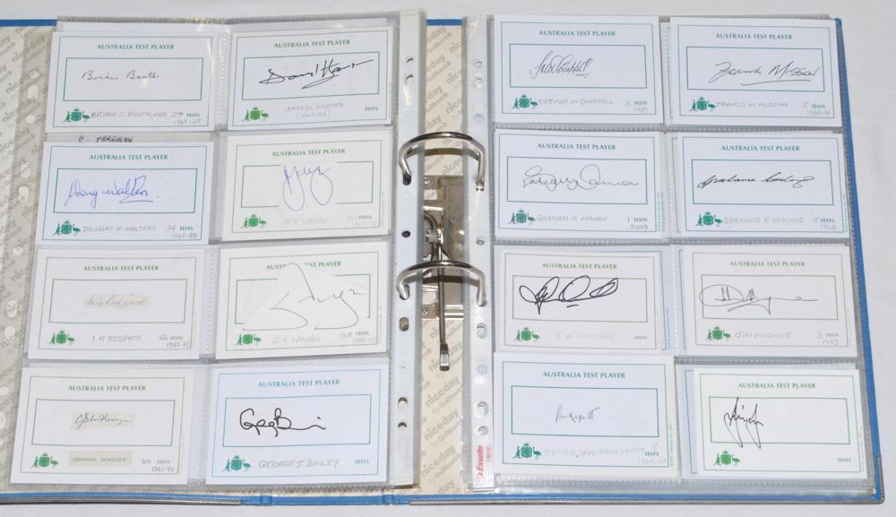 Australia Test cricketers 1950s-2010s. Blue file comprising approx. one ...
