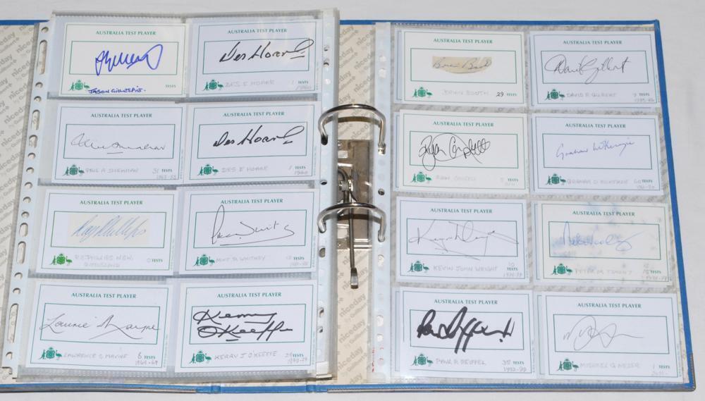 Australia Test cricketers 1950s-2010s. Blue file comprising approx. one ...