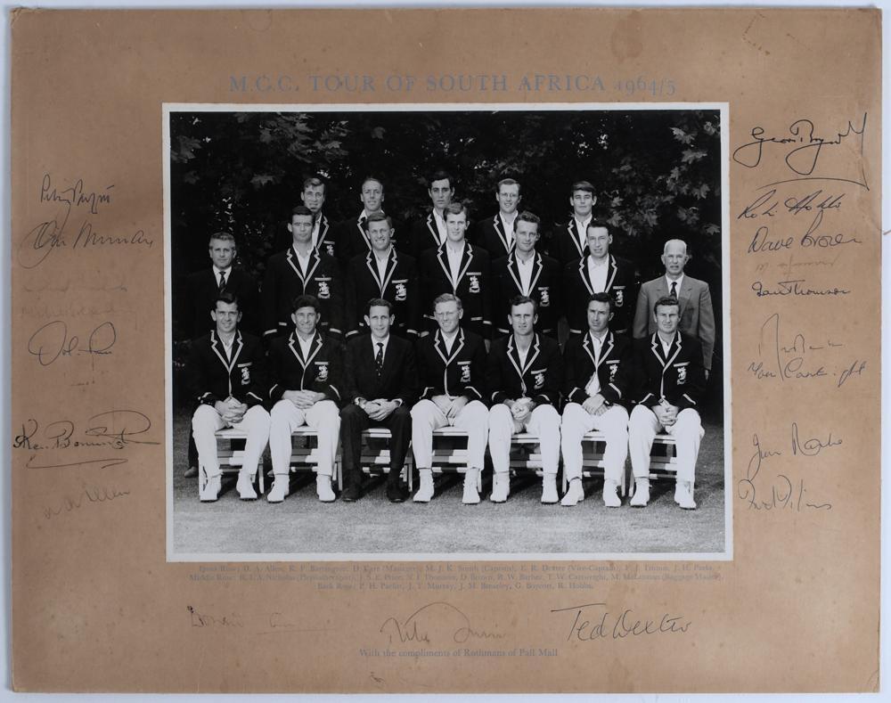 ‘M.C.C. Tour of South Africa 1964/65’. Original official photograph of ...